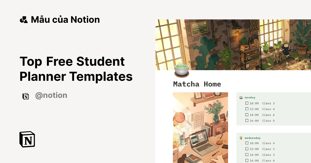 Top Free Student Planner Templates | Thị trường mẫu Notion