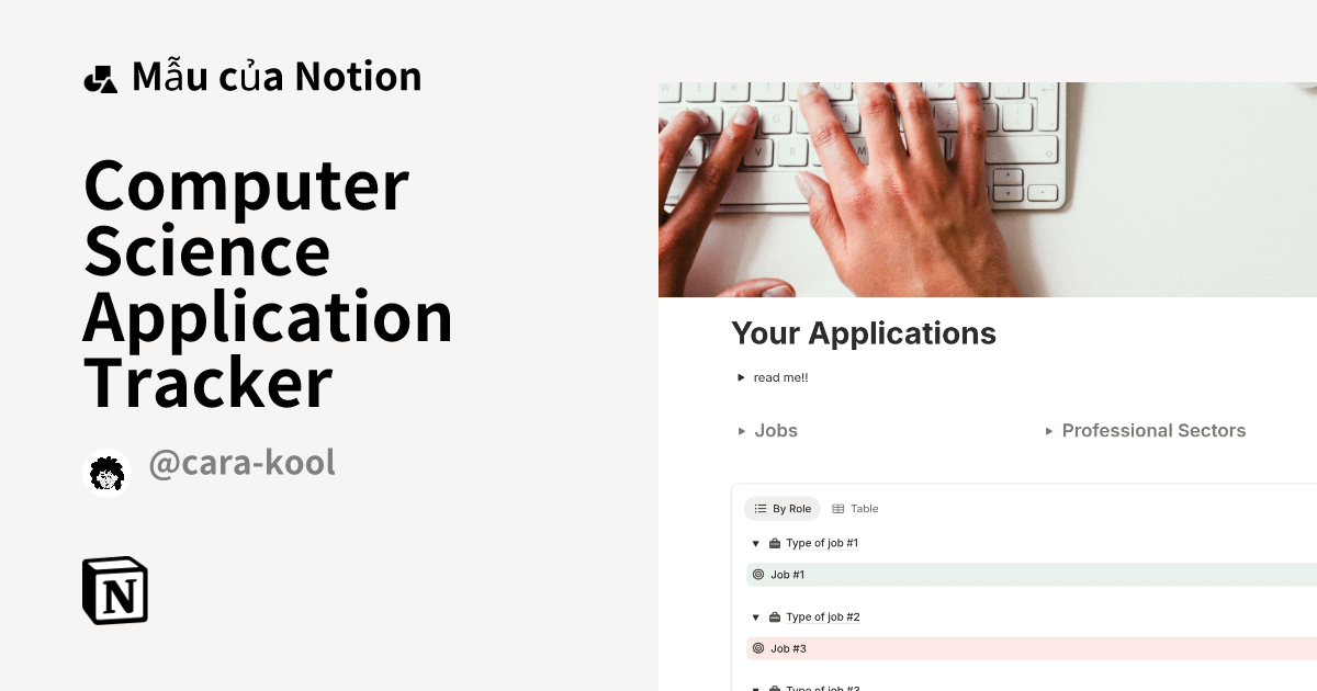 Mẫu Computer Science Application Tracker | Thị trường Notion