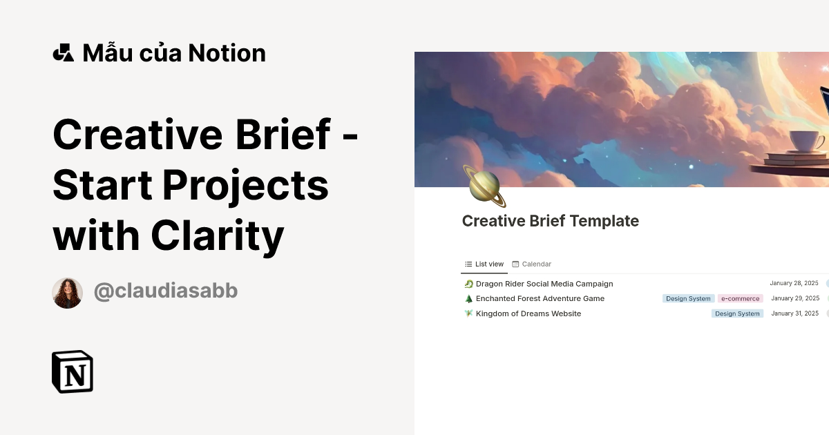 Creative Brief - Start Projects with Clarity Mẫu do Claudia Sabb tạo ...
