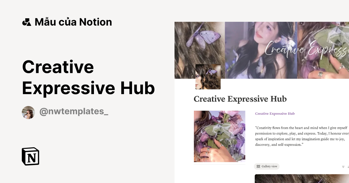 Mẫu Creative Expressive Hub | Thị trường Notion