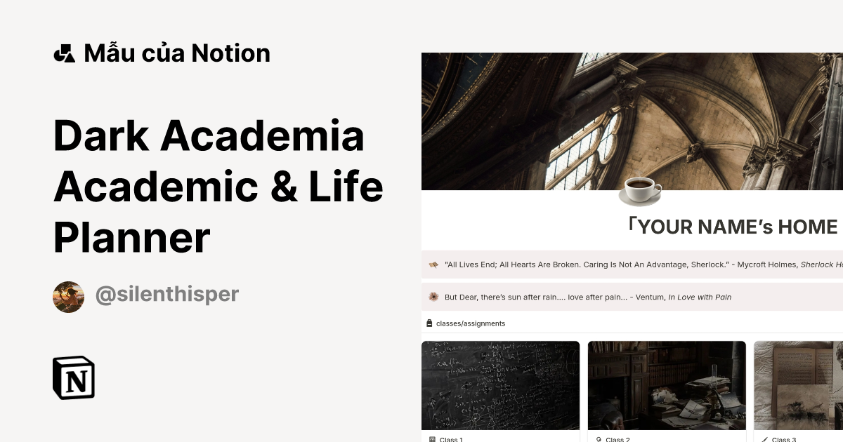 Dark Academia Academic & Life Planner Mẫu do Haven Lopaz tạo | Thị ...