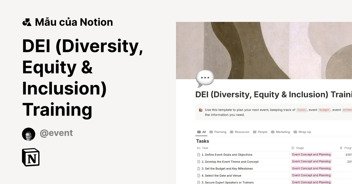 DEI (Diversity, Equity & Inclusion) Training Mẫu do Event tạo | Thị ...