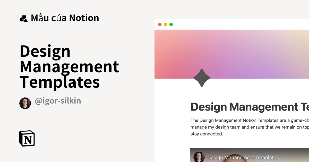 Mẫu Design Management Templates | Thị trường Notion