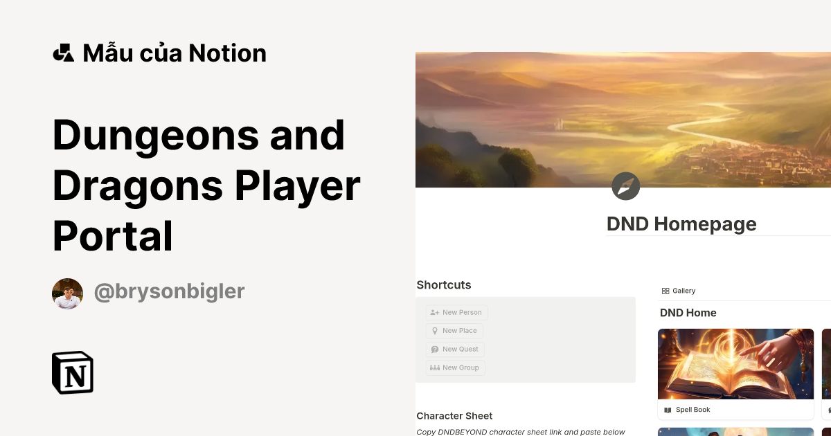 Dungeons and Dragons Player Portal Mẫu do Bryson Bigler tạo | Thị ...