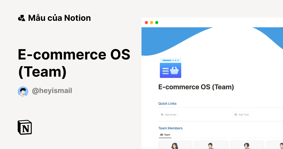 Mẫu E-commerce OS (Team) | Thị trường Notion
