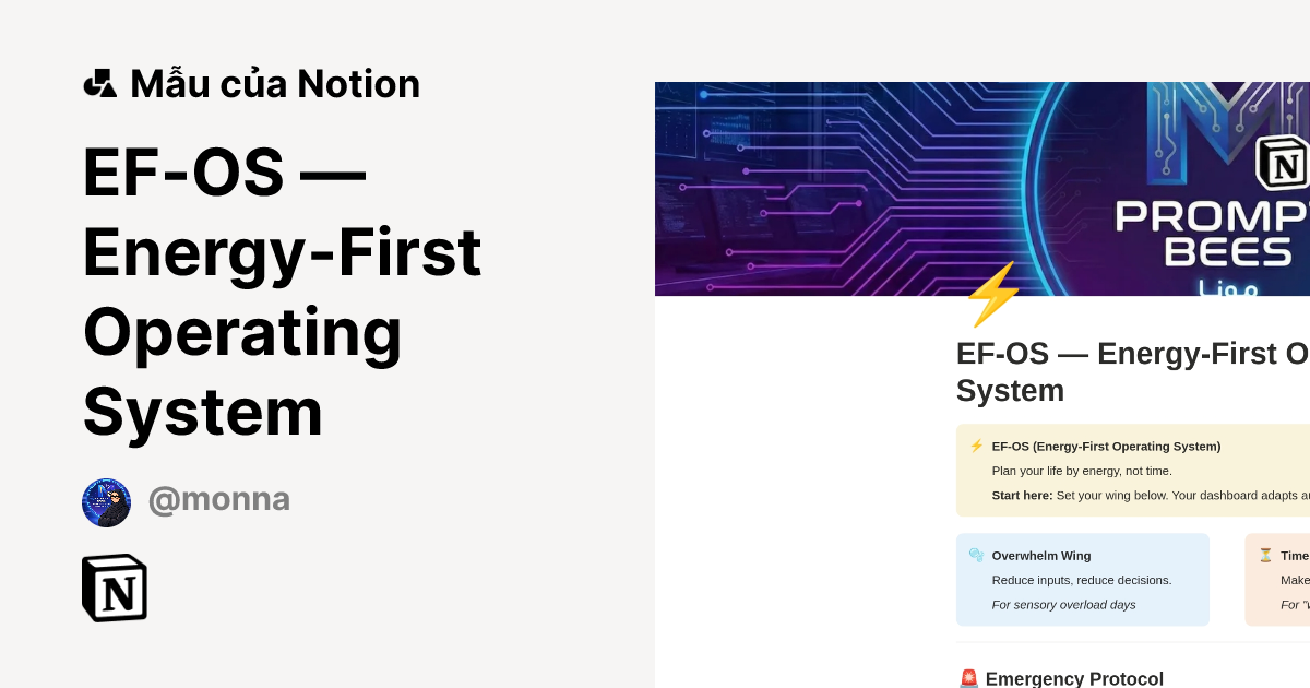 EF-OS — Energy-First Operating System Mẫu do monna tạo | Thị trường Notion