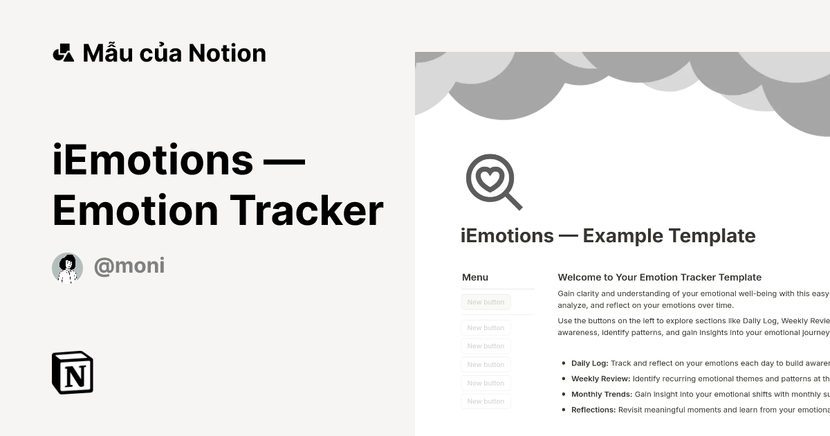 Mẫu iEmotions — Emotion Tracker | Thị trường Notion