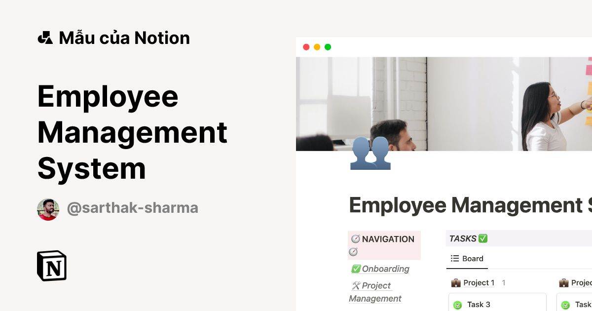 Mẫu Employee Management System | Thị trường Notion