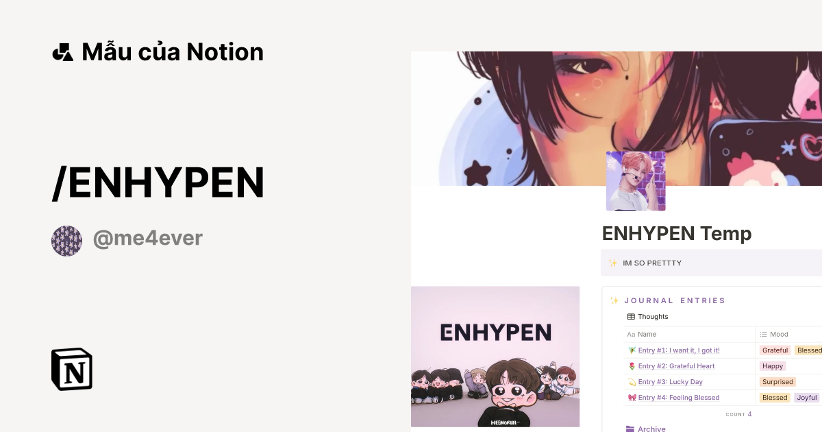 /ENHYPEN Mẫu do IFRRRRRR tạo | Thị trường Notion