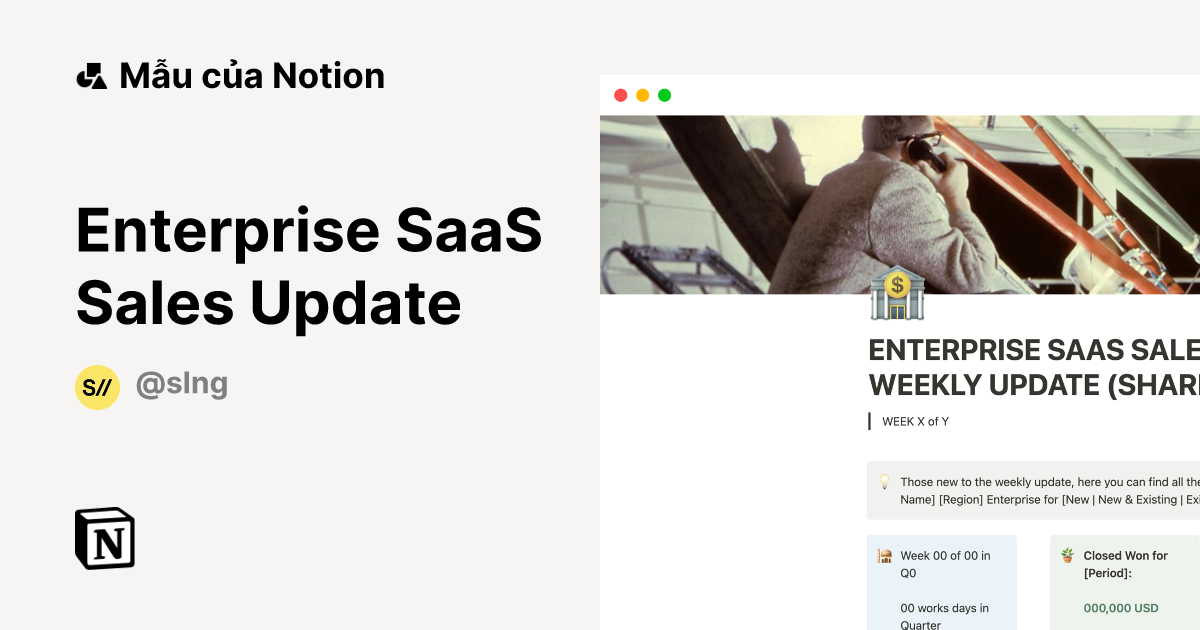 Enterprise SaaS Sales Update Mẫu do HowToBuy.AI tạo | Thị trường Notion