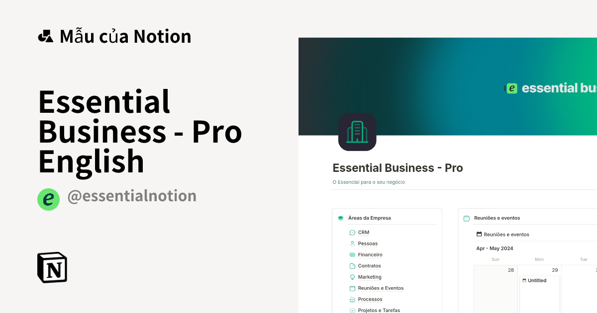 Essential Business - Pro English Mẫu do Essential Notion tạo | Thị ...