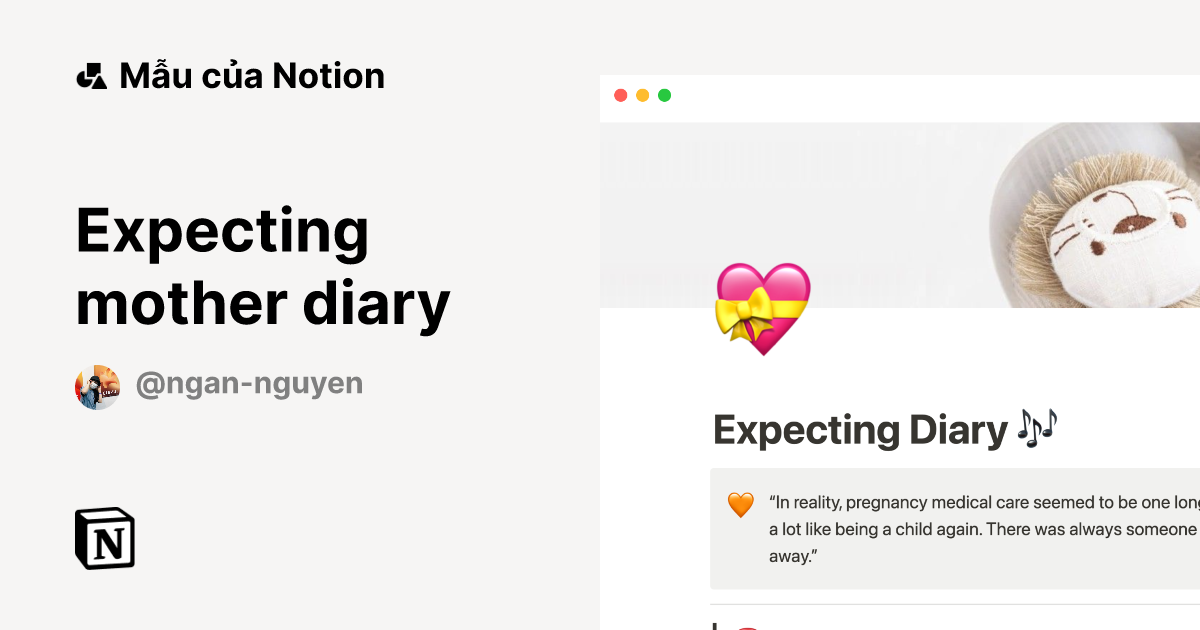 Mẫu Expecting mother diary | Thị trường Notion
