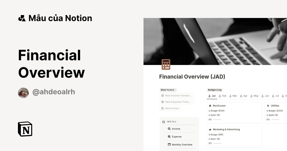 Mẫu Financial Overview | Thị trường Notion