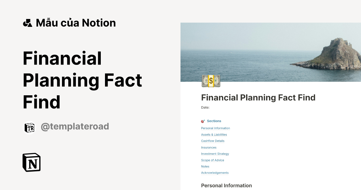Mẫu Financial Planning Fact Find | Thị trường Notion
