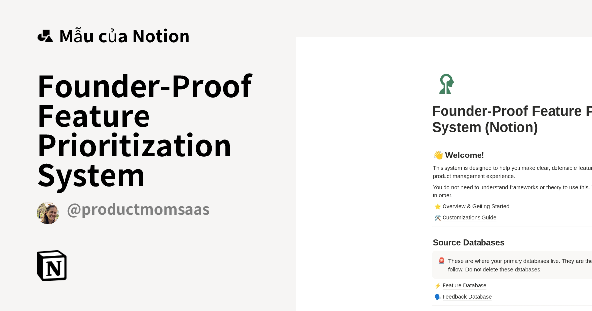 Founder-Proof Feature Prioritization System Mẫu do Product Mom SaaS tạo ...