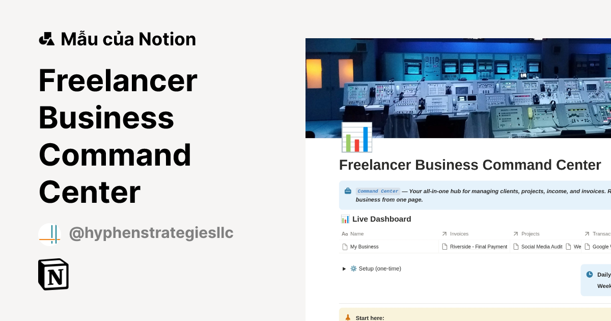 Freelancer Business Command Center Mẫu do Hyphen Strategies, LLC tạo ...