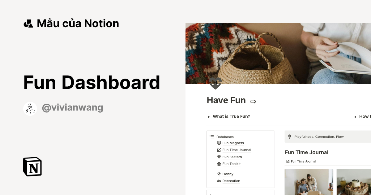 Mẫu Fun Dashboard | Thị trường Notion