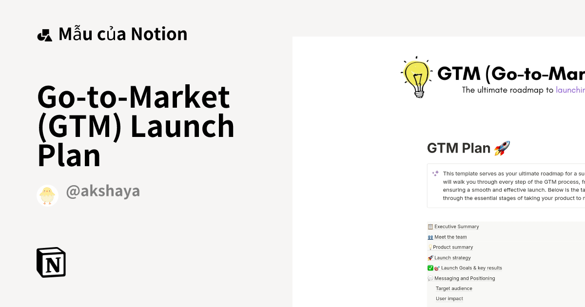 Mẫu Go-to-Market (GTM) | Thị trường Notion