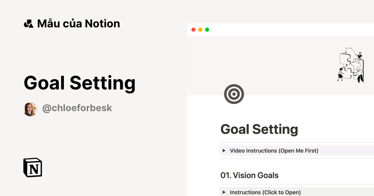 Mẫu Goal Setting | Thị trường Notion