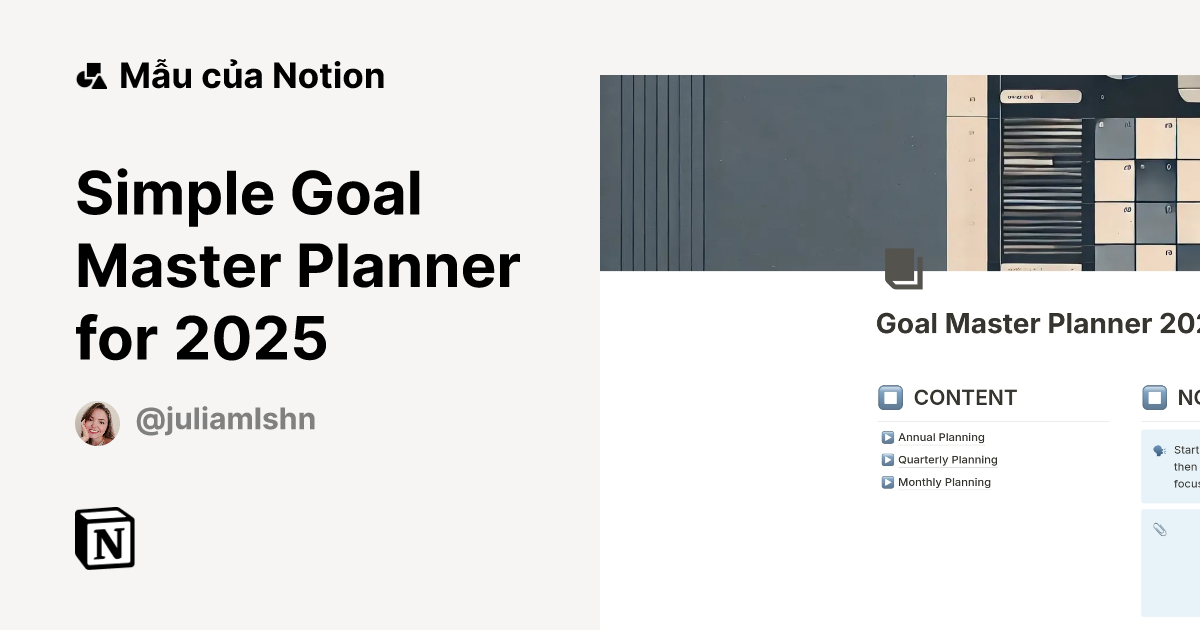 Simple Goal Master Planner for 2025 Mẫu do Julia Meleshina tạo | Thị ...