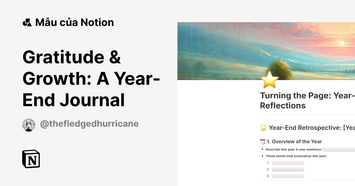 Gratitude & Growth: A Year-End Journal Mẫu do thefledgedhurricane tạo ...