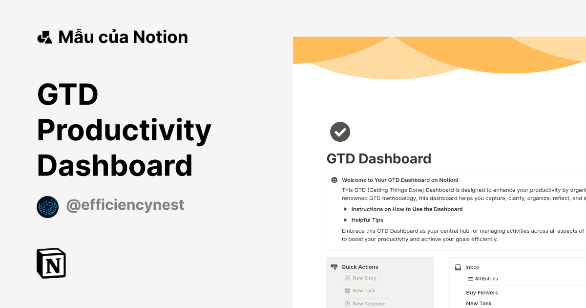 Mẫu GTD Productivity Dashboard | Thị trường Notion