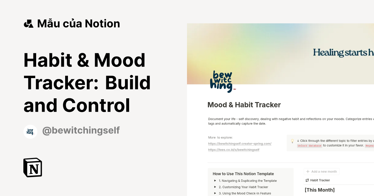 Habit & Mood Tracker: Build and Control Mẫu do bewitchingself tạo | Thị ...