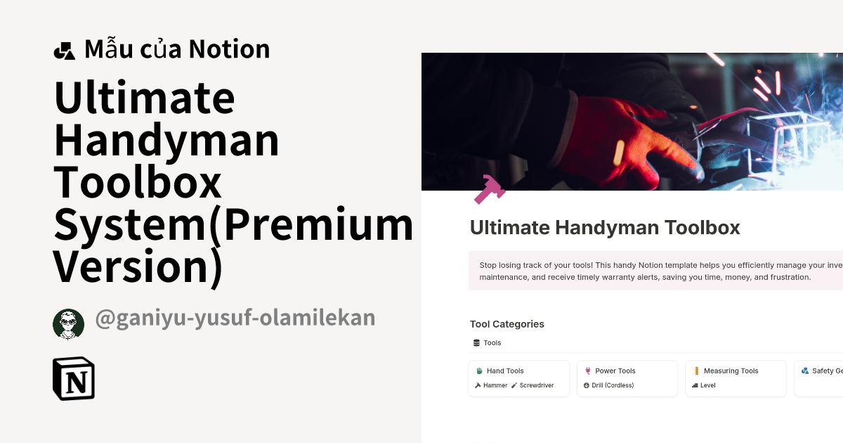 Mẫu Ultimate Handyman Toolbox System(Premium Version) | Thị trường Notion