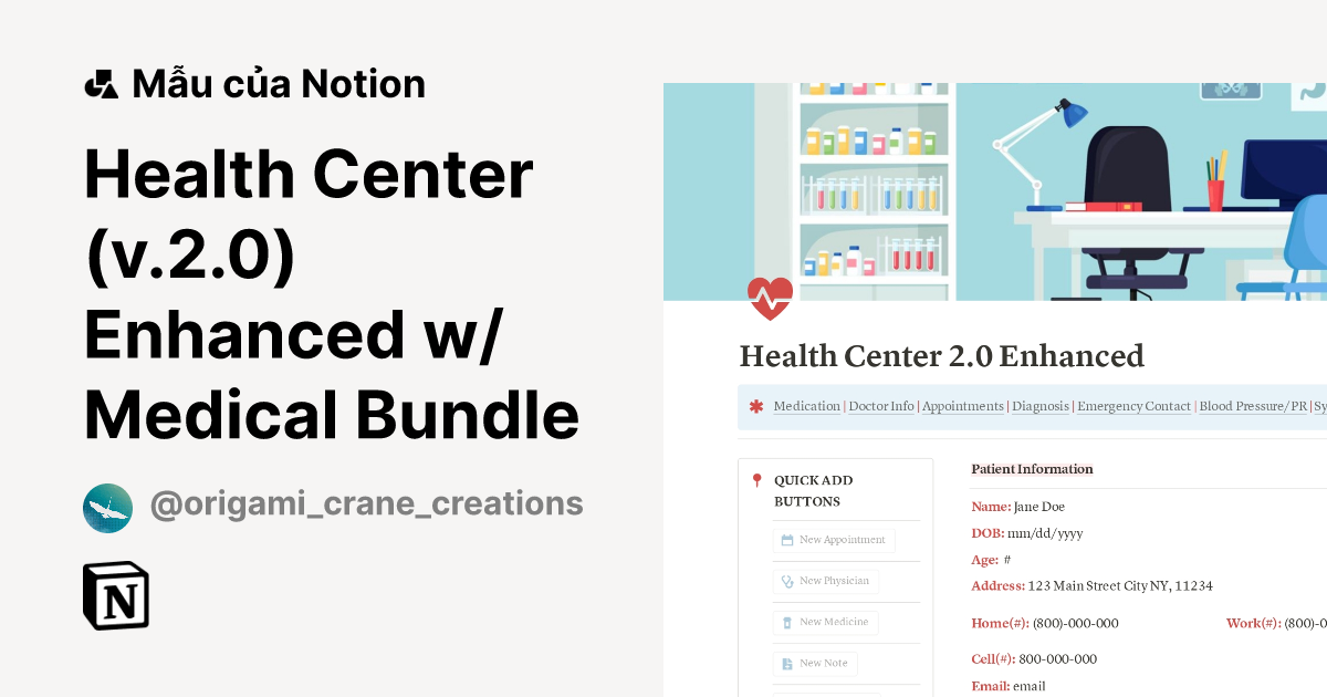 Health Center (v.2.0) Enhanced w/ Medical Bundle Mẫu do Origami Crane Creations tạo | Thị trường ...
