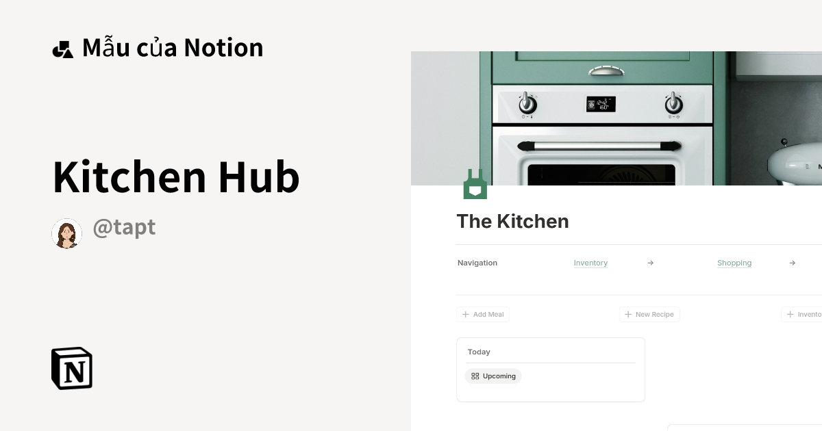 Kitchen Hub Mẫu do Tapt Designs tạo | Thị trường Notion