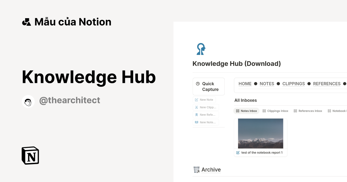 Mẫu Knowledge Hub | Thị trường Notion