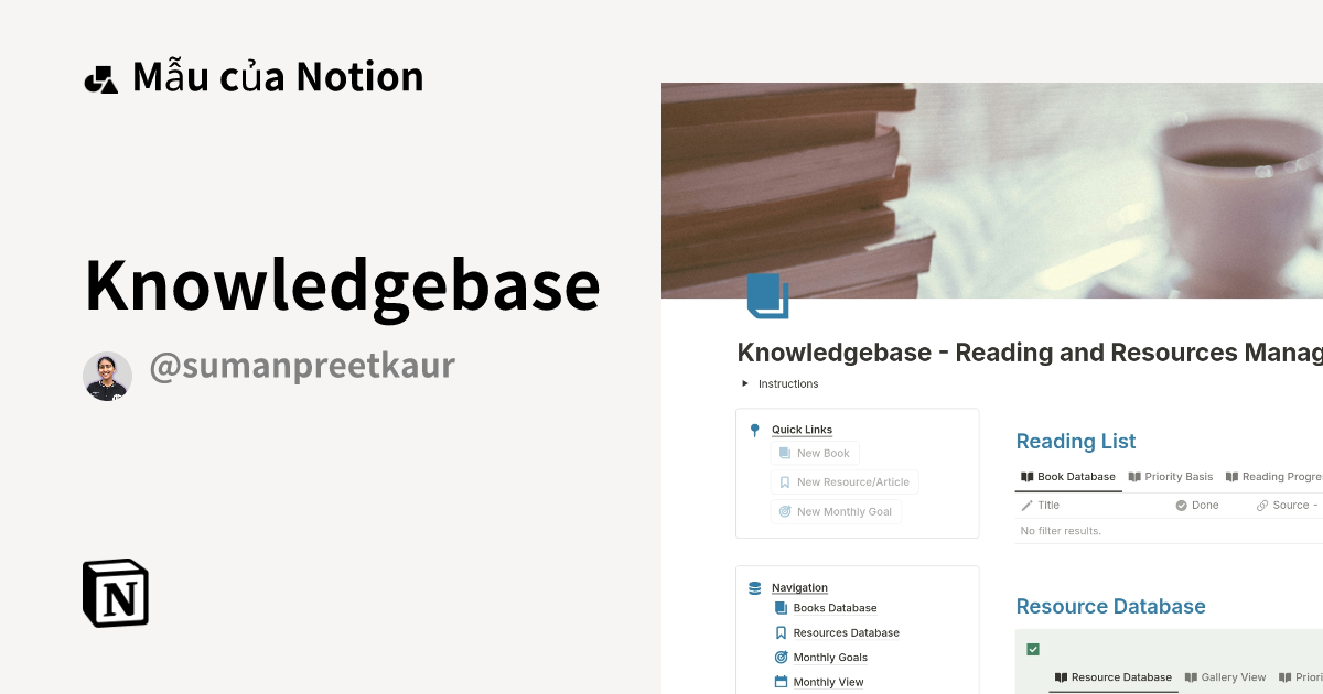 Knowledgebase Mẫu do Kaur's Digital Creations tạo | Thị trường Notion