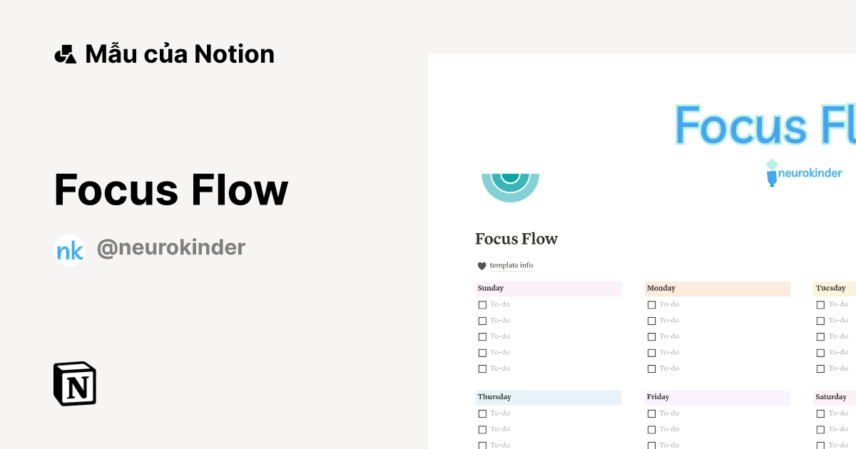 Mẫu Focus Flow | Thị trường Notion
