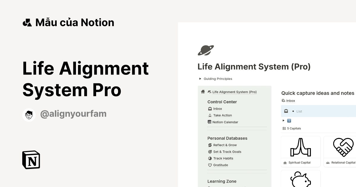 Life Alignment System Pro Mẫu do Align Your Fam tạo | Thị trường Notion