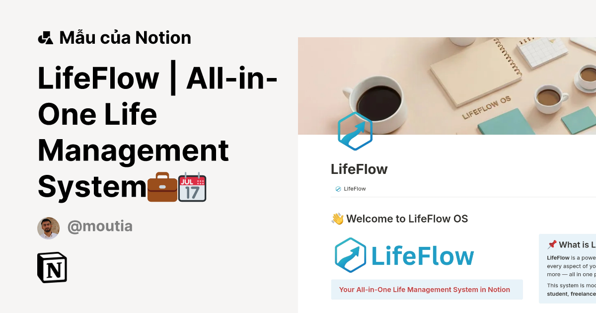 LifeFlow | All-in-One Life Management System💼📆 Mẫu do Moutia tạo | Thị ...
