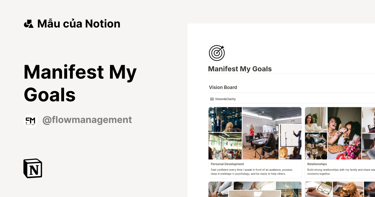 Mẫu Manifest My Goals | Thị trường Notion