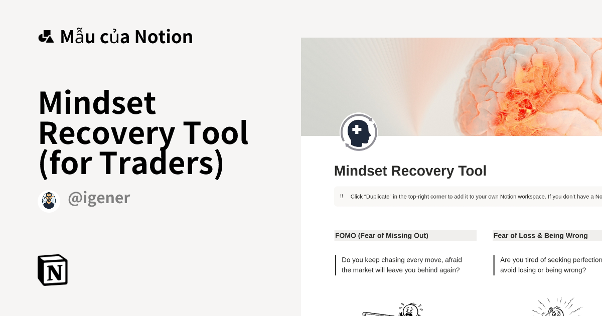Mindset Recovery Tool (for Traders) Mẫu do Ivan Gener tạo | Thị trường ...