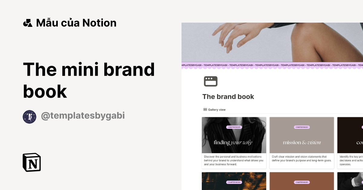 Mẫu The mini brand book | Thị trường Notion