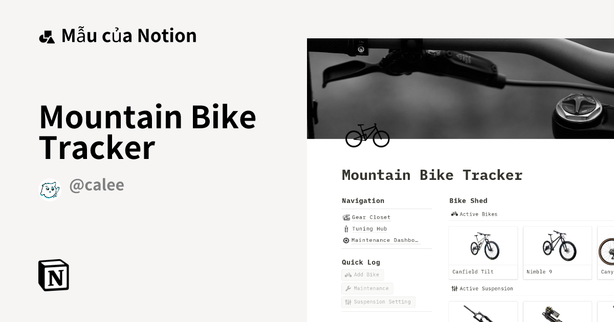 Mẫu Mountain Bike Tracker | Thị trường Notion