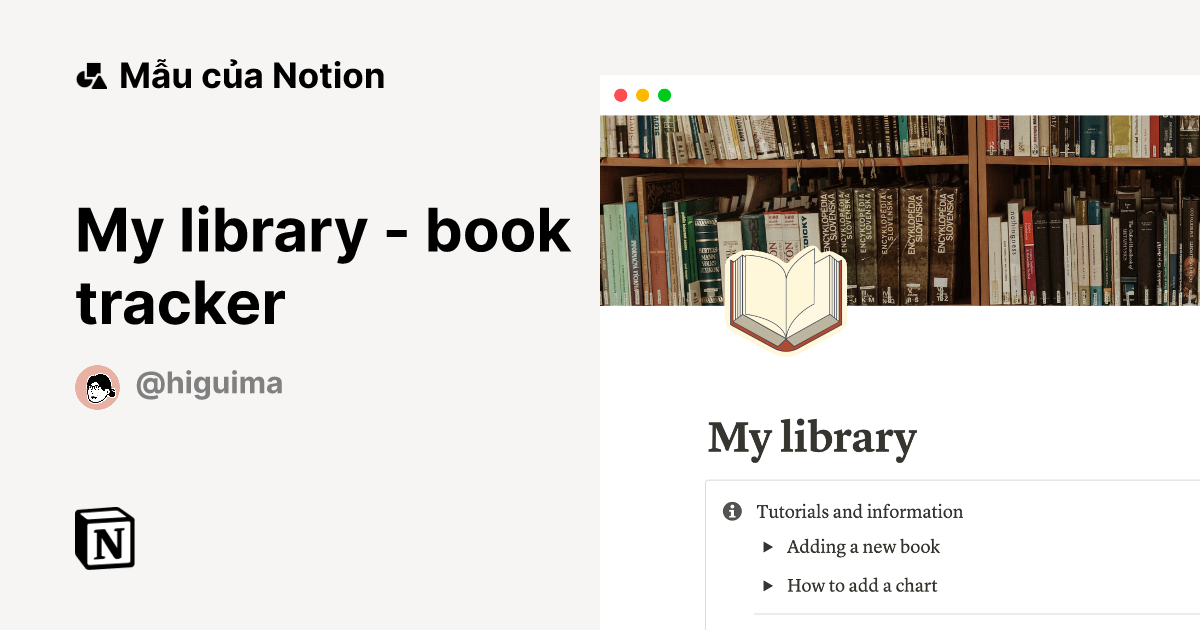 Mẫu My library - book tracker | Thị trường Notion
