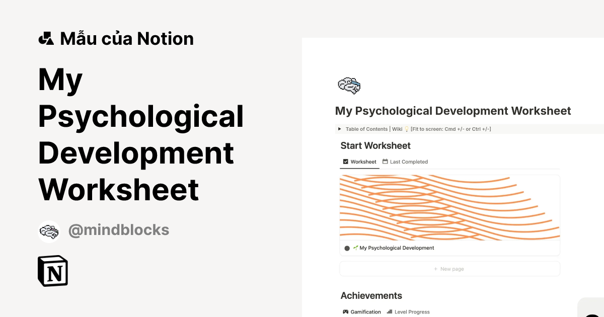My Psychological Development Worksheet Mẫu do MindBlocks tạo | Thị ...