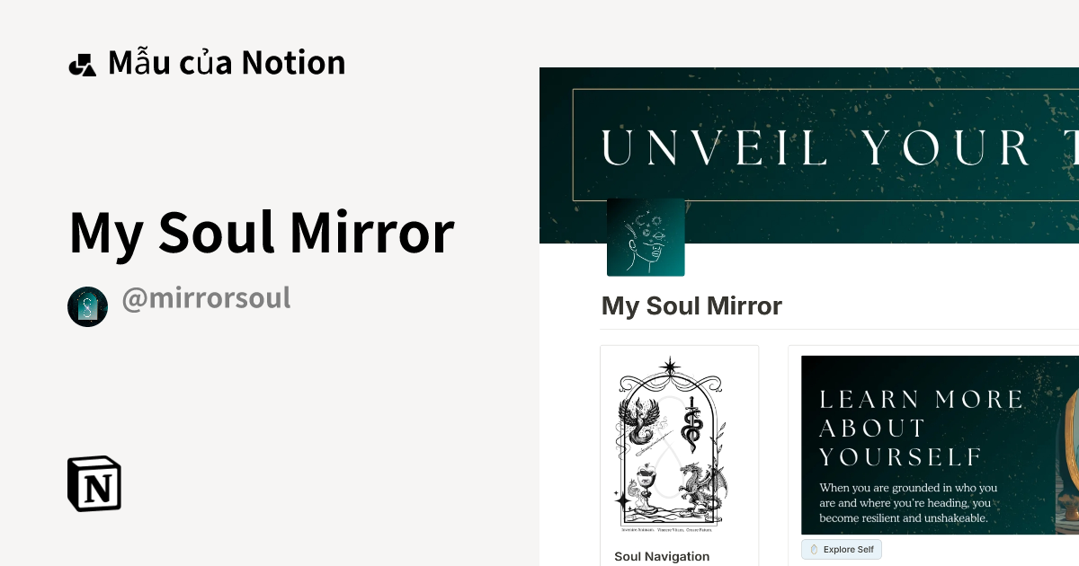 My Soul Mirror Mẫu do MirrorSoul tạo | Thị trường Notion