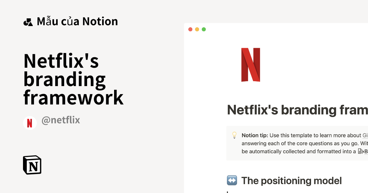 Mẫu Netflix's branding framework | Thị trường Notion