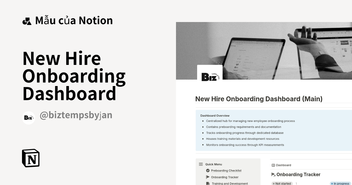 New Hire Onboarding Dashboard Mẫu do Biz Temps by Jan tạo | Thị trường ...