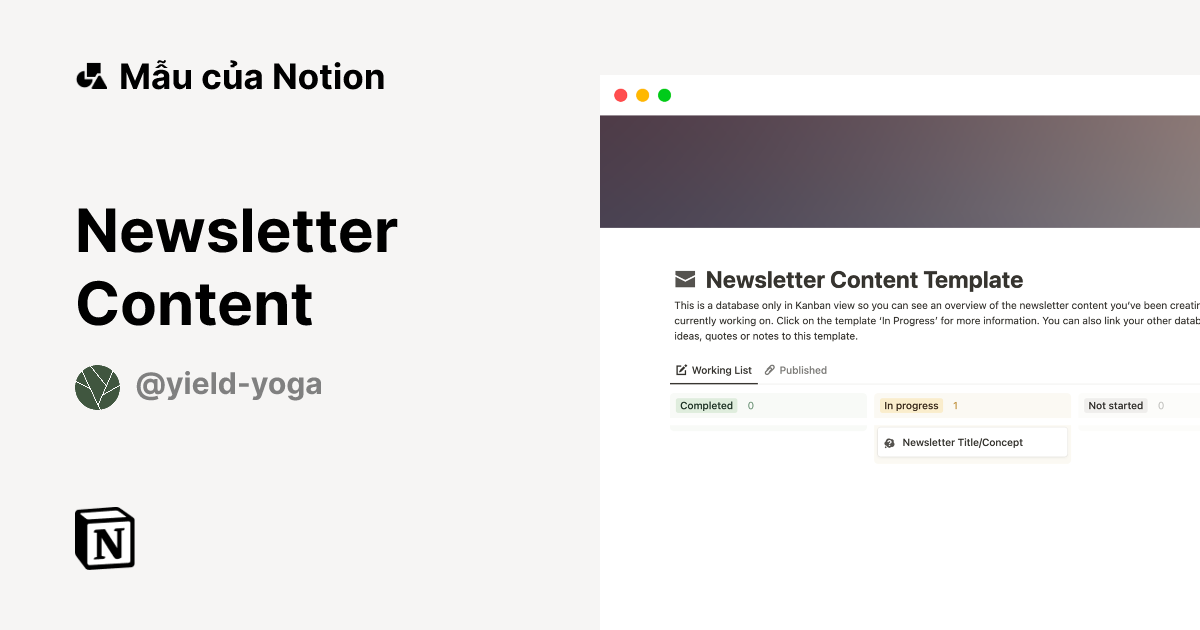 Mẫu Newsletter Content | Thị trường Notion
