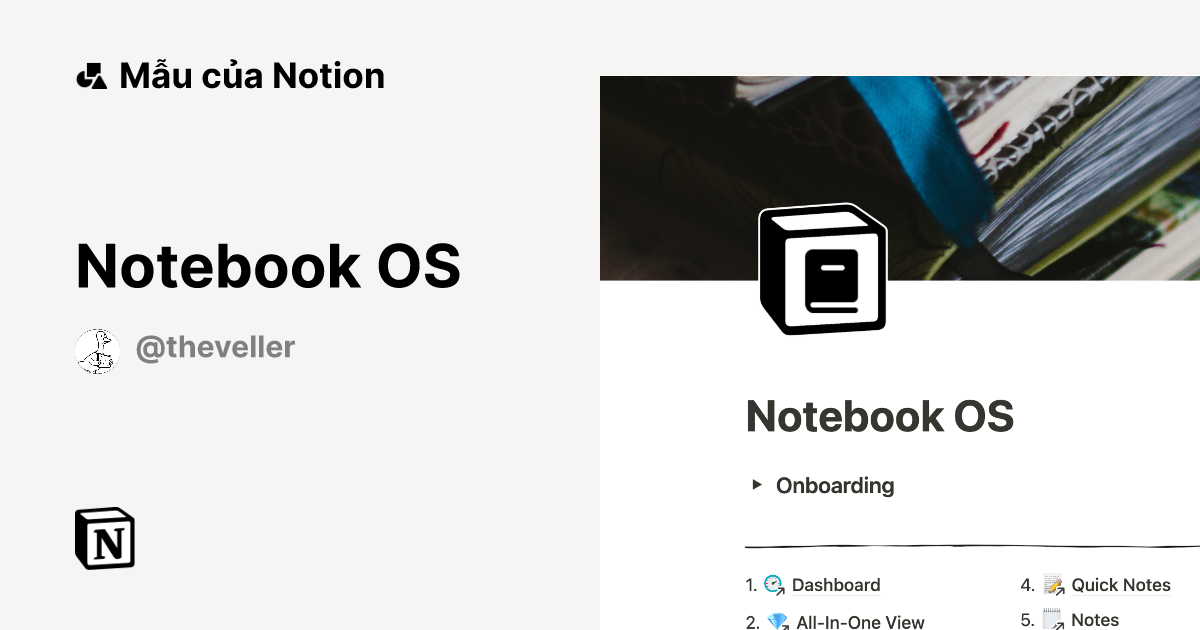 Mẫu Notebook OS | Thị trường Notion