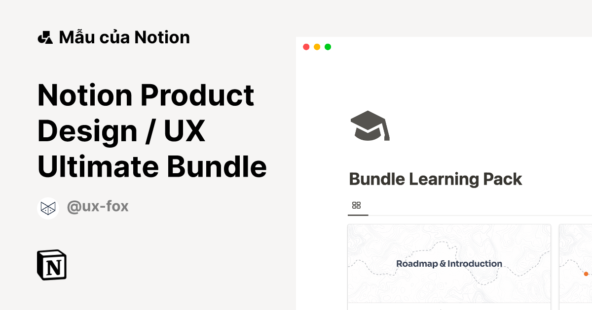Mẫu Notion Product Design / UX Ultimate Bundle | Thị trường Notion