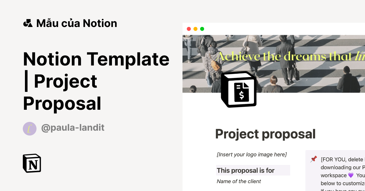 Mẫu Notion Template | Project Proposal | Thị trường Notion