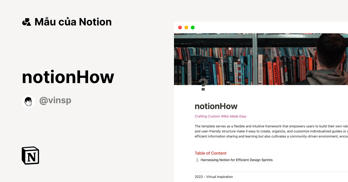 notionHow Mẫu do Virtual Inspiration tạo | Thị trường Notion