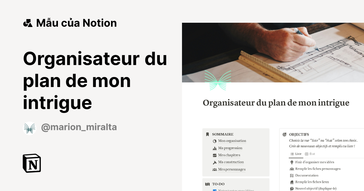 Organisateur du plan de mon intrigue Mẫu do Marion Miralta tạo | Thị ...